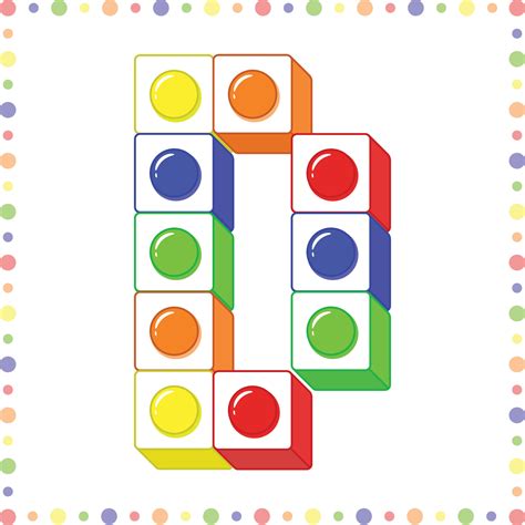 Alphabet English Letter D Blocks With Coloring Circles Vector Art At Vecteezy