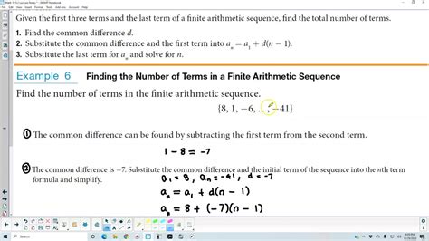 math 10 9 2 example 6 finding the number of terms in a finite