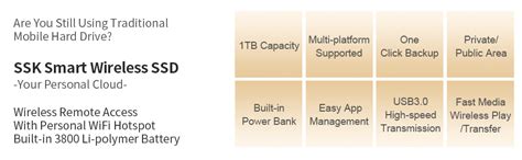 Amazon Com SSK TB Portable External Solid State Drive With Wi Fi Hotspot Supports Auto Backup