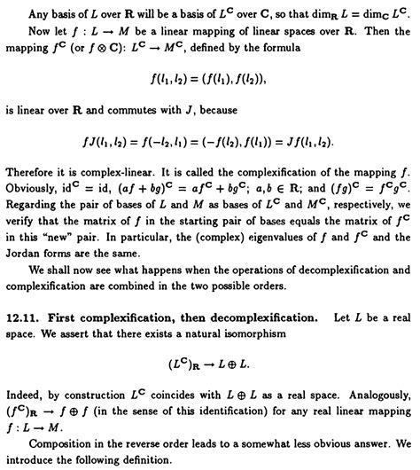 Linear Algebra Complexification Of A Map Under Nonstandard Complexifications Of Vector Spaces