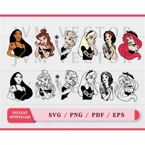 Punk Princess Vector Svg Bundle Clipart Eps Png Dxf Pdf Inspire Uplift