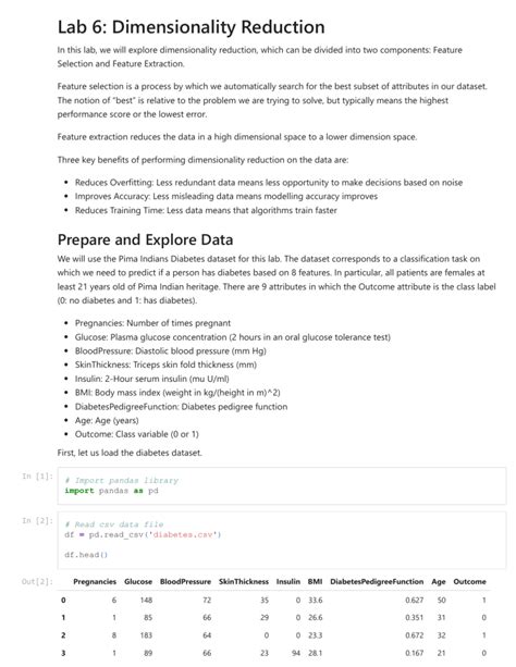 Dimensionality Reduction Lab Feature Selection Extraction