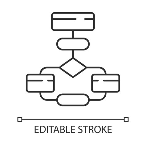 flow diagram linear icon flowchart process visualization problem
