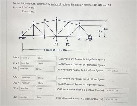 [solved] For The Following Truss Determine By Method Of S