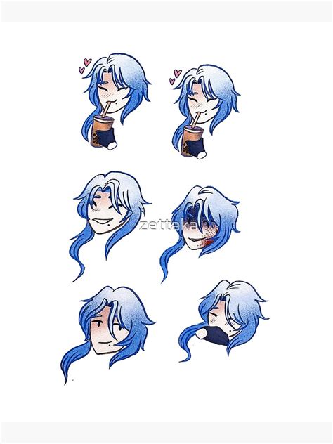 Hoyoverse Genshin Impact Kamisato Ayato Chibi Sticker Photographic