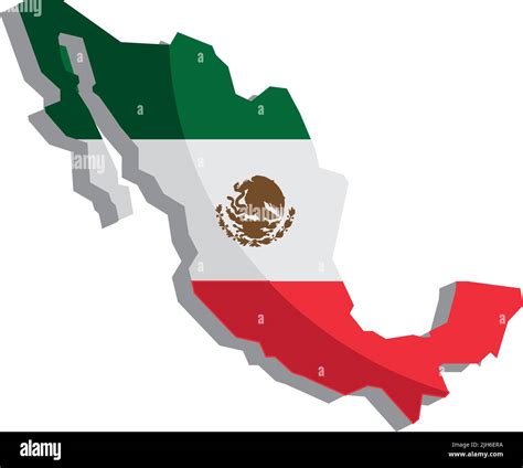 Mexican Flag In Map Icon Stock Vector Image And Art Alamy