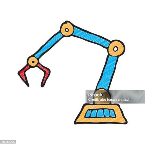 Desain Tangan Robot Yang Digambar Dengan Tangan Ilustrasi Stok Unduh Gambar Sekarang Lengan