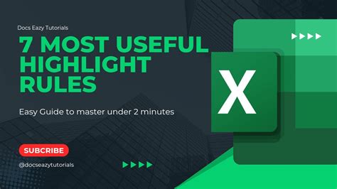 Master Excels 7 Highlight Cell Rules In Conditional Formatting Youtube