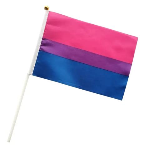 Handheld Bisexual Pride Flag Proud Supplies Gay Pride Shop