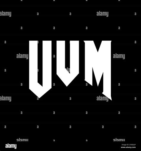 Uvm Letter Logo Design For Technology Company Uvm Logo Design Black And White Color Combination