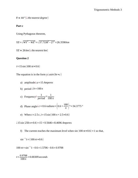 Trigonometric Methods For Solving Assignments And Essays Desklib