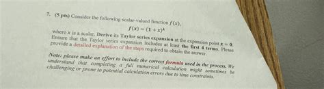 Solved 5 ﻿pts ﻿consider The Following Scalar Valued