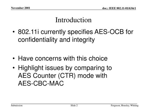 Ppt Aes Mode Choices Ocb Vs Counter Mode With Cbc Mac Powerpoint Presentation Id 5330007