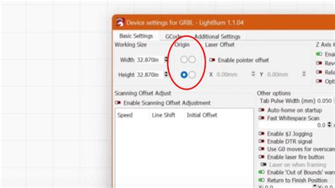LightBurn Settings LaserBeam