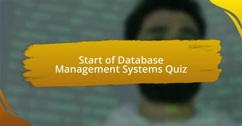 Database Management Systems Quiz Sg