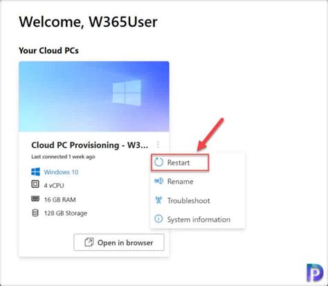 3 Unique Ways To Restart A Cloud Pc Windows 365 Intune