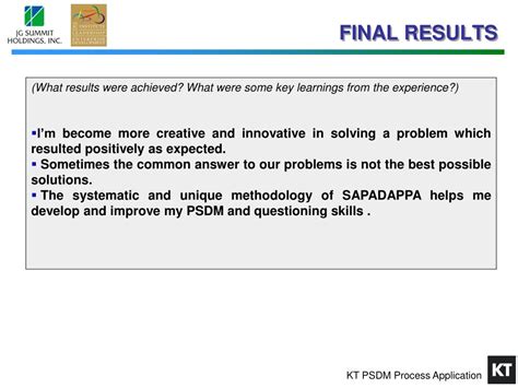 Ppt Kt P Roblem S Olving And D Ecision M Aking Powerpoint Presentation Id6990877