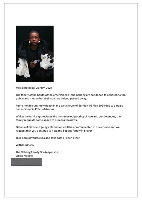 Popular Actor Mpho Sebeng Dies In A Car Accident Myghanamedia Com