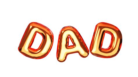 Golden Balloon Dad Font Against White Background 23560512 Png