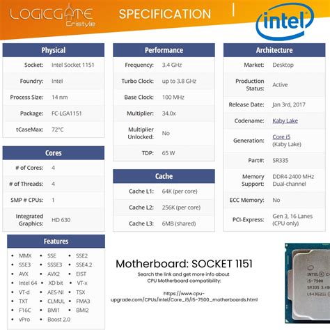 Processor 6th 7th Generation Gseries Intel Core I3 I5 I7 Socket S1151 For Desktop Cpu