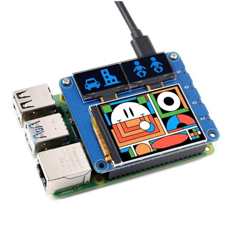 Oled Lcd Triple Screen Hat For Raspberry Pi The Pi Hut