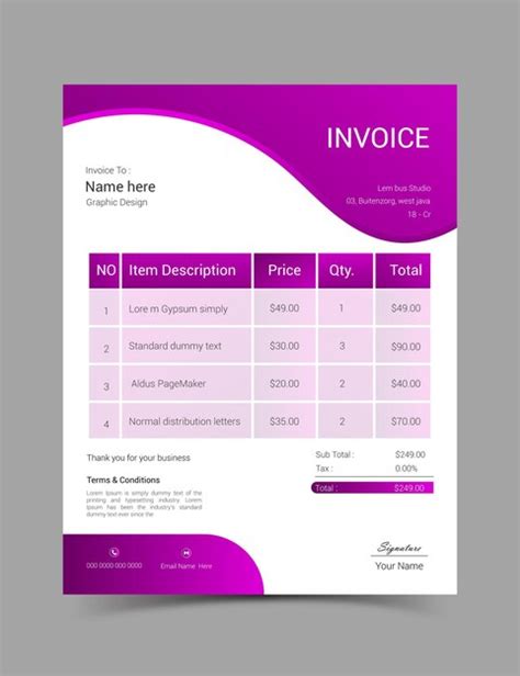 Premium Vector Invoice Design Templet