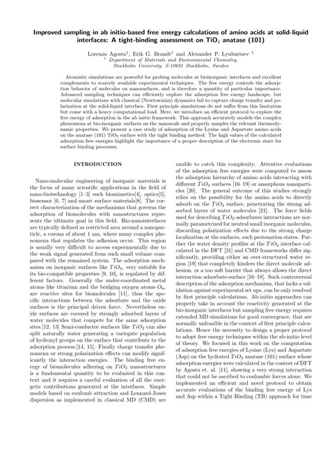 Pdf Improved Sampling In Ab Initio Based Free Energy Calculations Of