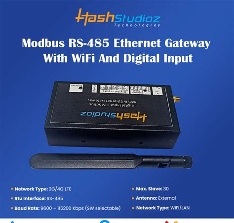 Modbus Rs 485 Ethernet Gateway With Wifi And Digital Input At Rs 7500