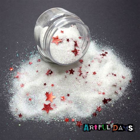 Iridescent Sparkle Glass Red Stars