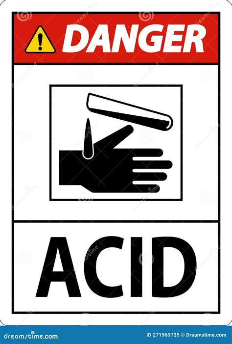 Danger Acid Sign On White Background Stock Vector Illustration Of