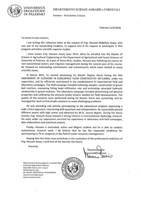 Reference Letter From My Thesis Supervisor PDF