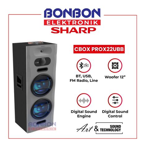Sharp Active Speaker Bluetooth Cbox Prox22ubb Pro X Series 3 Way Speaker Cboxp Bonbon Elektronik