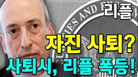 리플 수세 몰리는 겐슬러 자진 사퇴 압박 Youtube