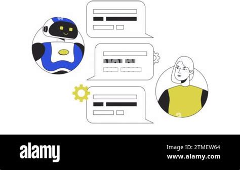 conversational ai chatbot animation animated chat bot and human female