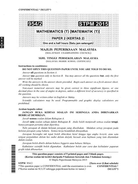 Stpm Maths T2 2015 Q Pdf Complex Analysis Real Analysis