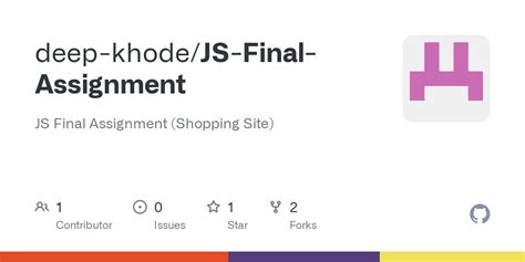 Github Deep Khodejs Final Assignment Js Final Assignment Shopping
