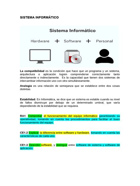 Componentes De Un Sistema Informatico Pdf