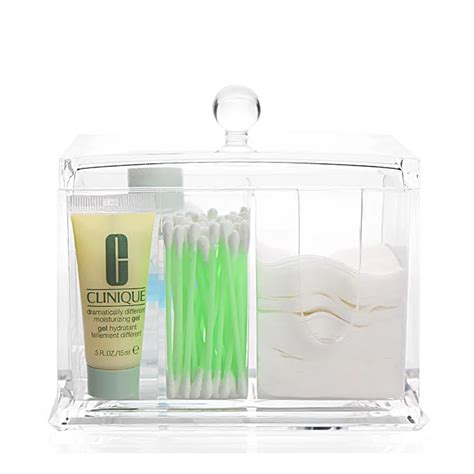 투명 아크릴 상자 커버 면봉 Q 팁 보관 홀더 화장품 메이크업 케이스 보석 메이크업 보관 상자 립스틱 홀더box With