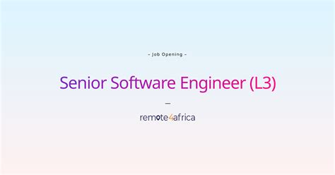 remote senior software engineer l3 job at internet software