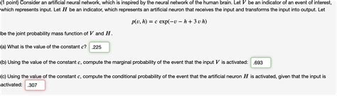 Solved Point Consider An Artificial Neural Network Chegg