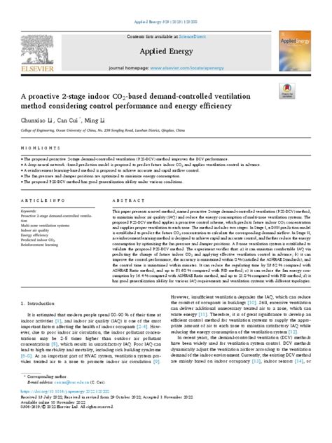 A Proactive 2 Stage Indoor Co2 Based Demand Controlled Ventilation Method Considering Co Pdf