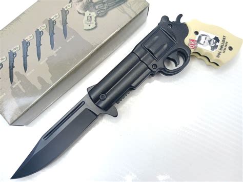 Doc Holiday Spring Assisted Western Revolver Pistol Gun Pock