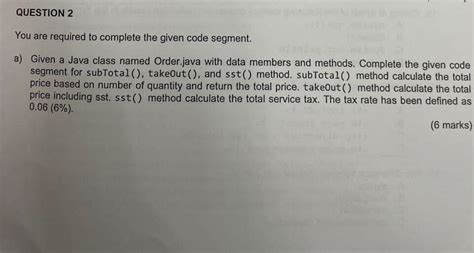 Solved You Are Required To Complete The Given Code Segment Chegg Com