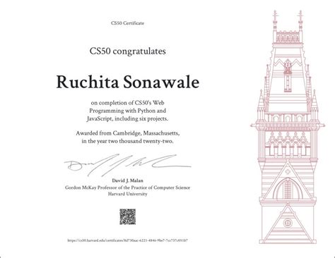 Finally Completed Cs50s Web Programming With Python And Javascript Ruchita Sonawale