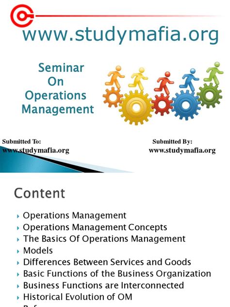 operations management pdf operations management business process