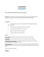 BIOD171 Lab 5 Notebook Pdf Lab 5 Notebook Back To Home Page Title KD05 Testing Bacteria For
