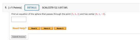 [solved] find an equation of the sphere that passes throu