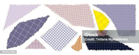 찢어진 종이 조각 가장자리가 찢어진 빈 페이지를 잘라냅니다 여러 가지 색상의 판지 목록 스크랩북 컬러 시트의 일부 메모 스티커 문서 메시지를 위한 종이 세트 벡터 일러스트