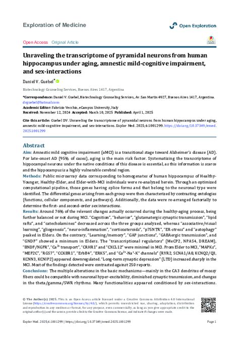 Pdf Unraveling The Transcriptome Of Pyramidal Neurons From Human Hippocampus Under Aging