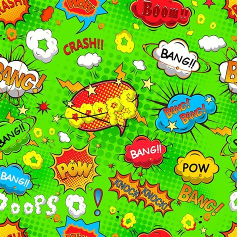 만화 연설 거품 원활한 패턴 벡터 일러스트 레이 션 프리미엄 벡터